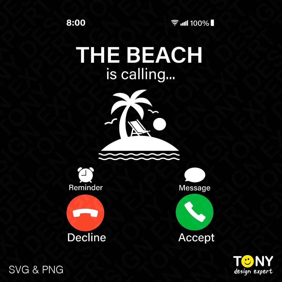 The Beach is Calling and I Must Go Svg Png, Incoming Call Svg, Summer ...