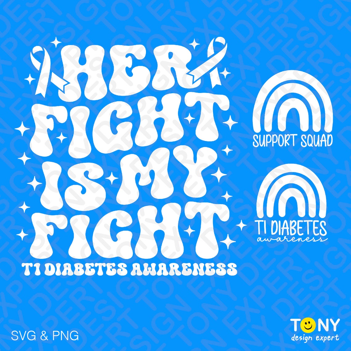 Her Fight is My Fight Svg Png, T1 Diabetes Awareness, Front Pocket ...