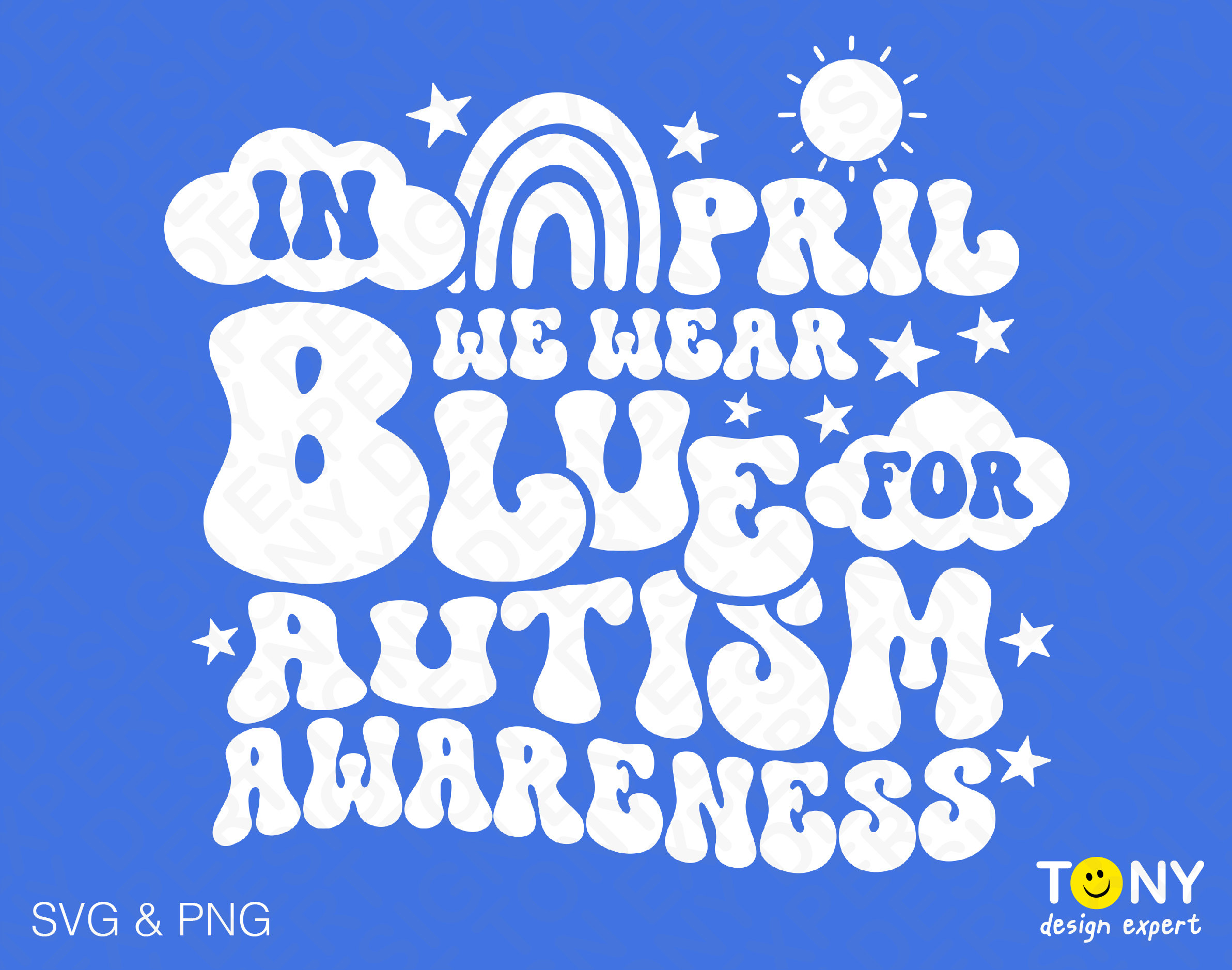 In April We Wear Blue for Autism Awareness Svg Png Trendy - Etsy