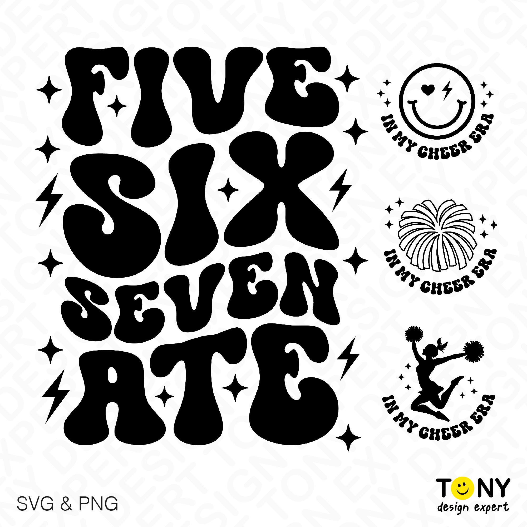 Five Six Seven Ate Svg Png, Cheerleader Era Svg, Cheer Era Svg Front Pocket Trendy Retro Groovy ...