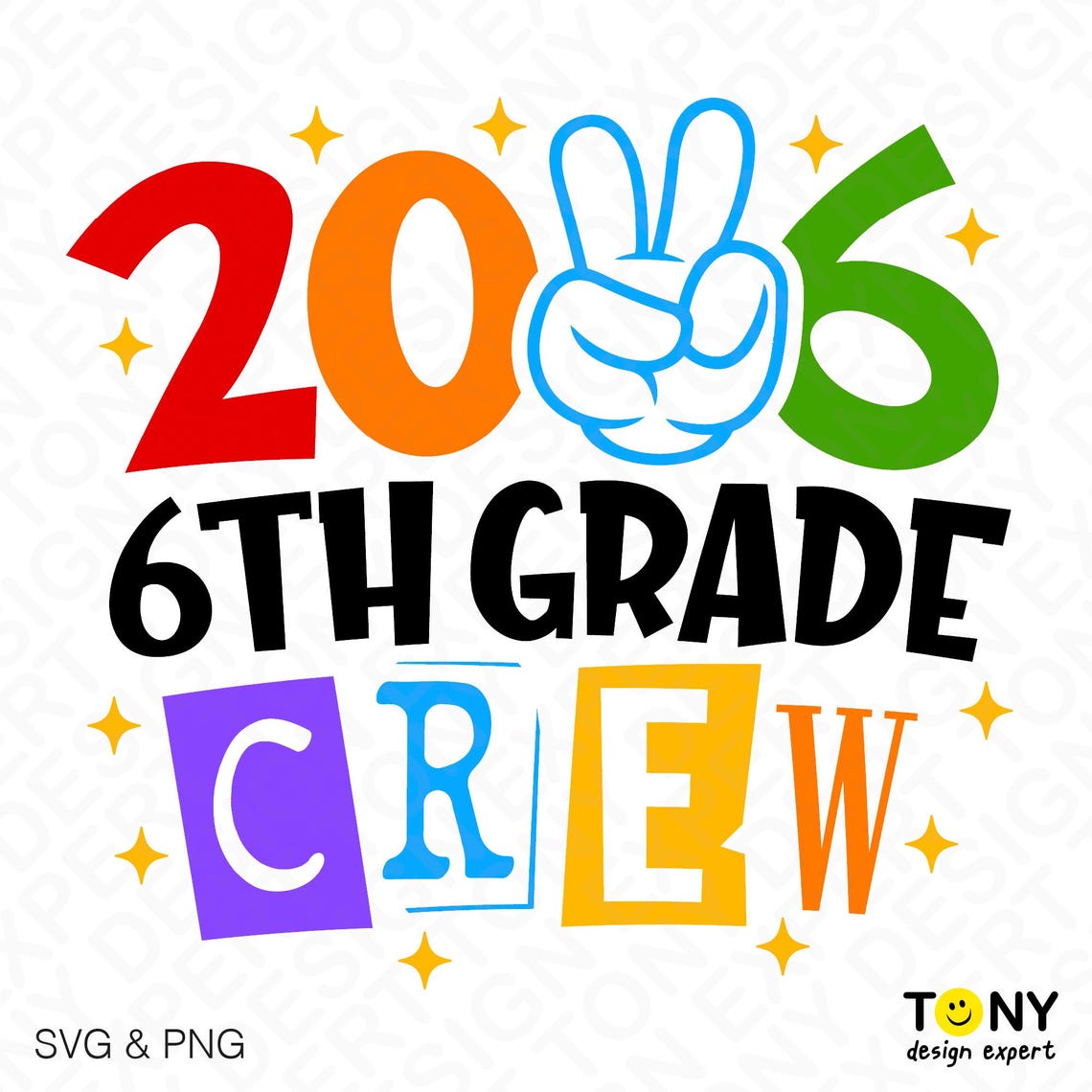 2026 6th Grade Crew SVG PNG: Funny Back to School Classroom Squad ...