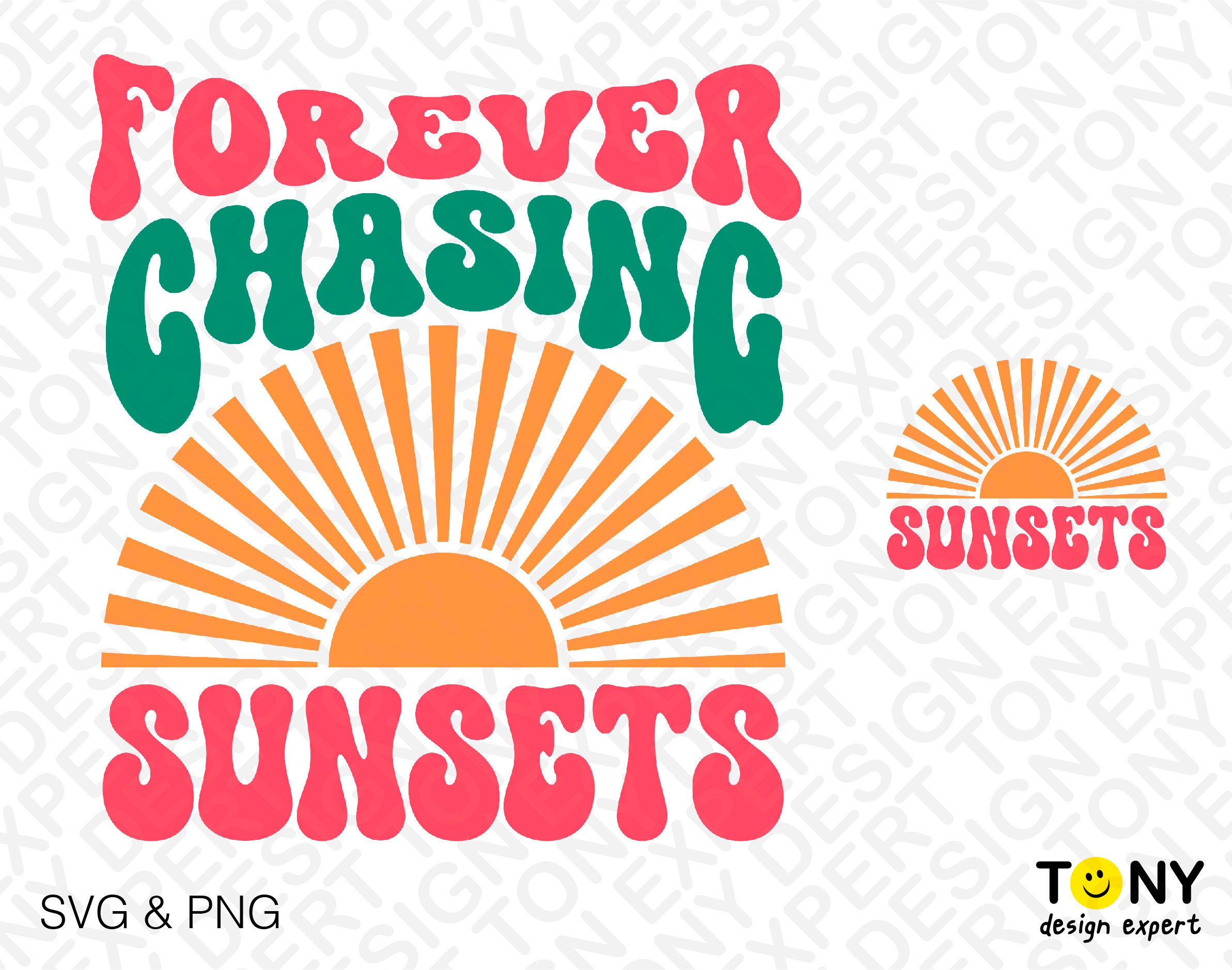 2 Bundle, Forever Chasing Sunsets Svg Png, Summer Vibes Png, Trendy ...