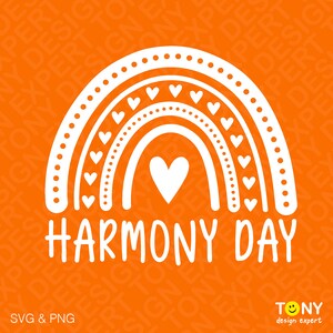 Harmony Day Svg Png, Orange Rainbow Harmony Svg, Trendy Orange Doodle ...