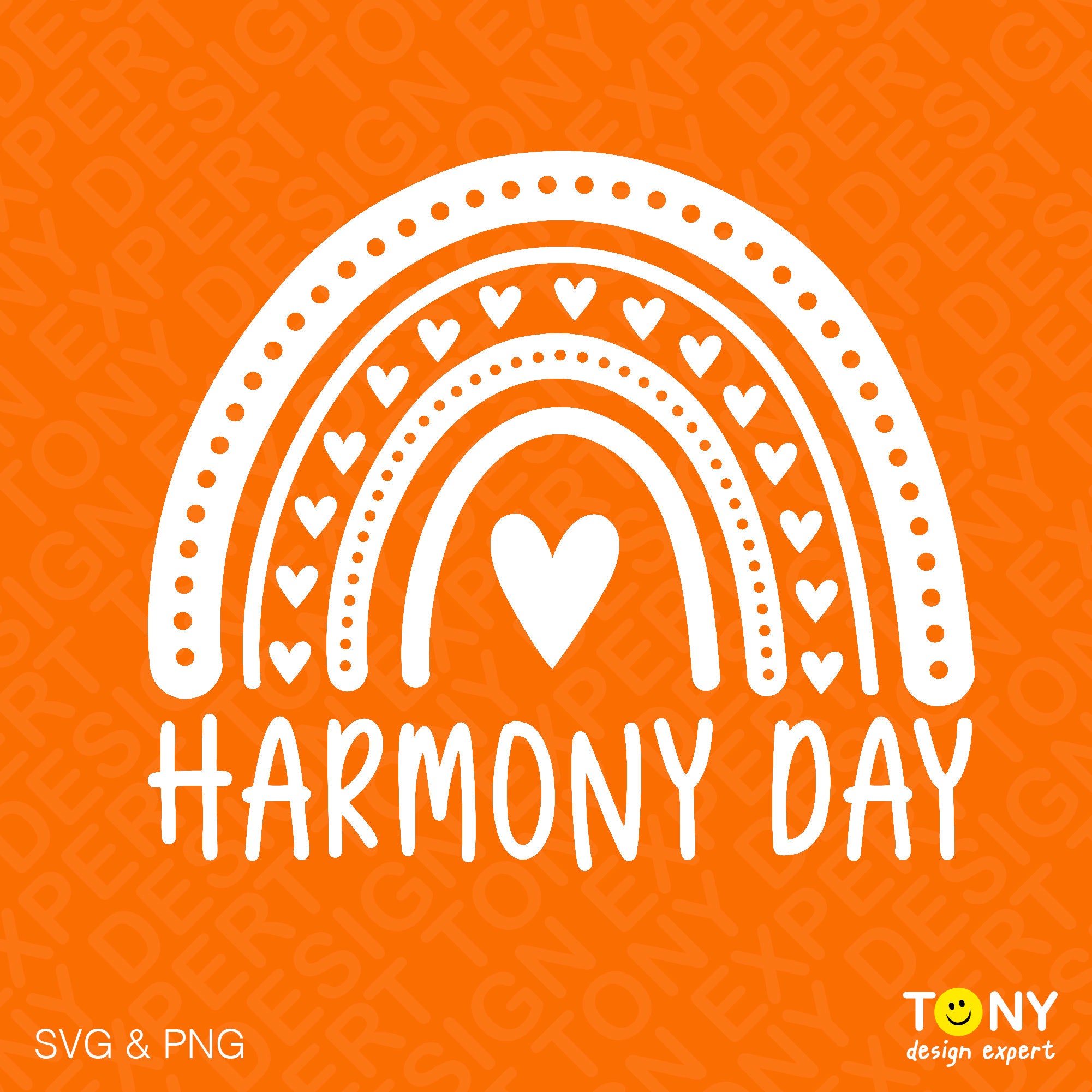 Harmony Day Svg Png, Orange Rainbow Harmony Svg, Trendy Orange Doodle ...