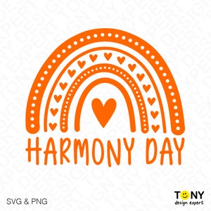 Harmony Day Svg Png, Orange Rainbow Harmony Svg, Trendy Orange Doodle ...
