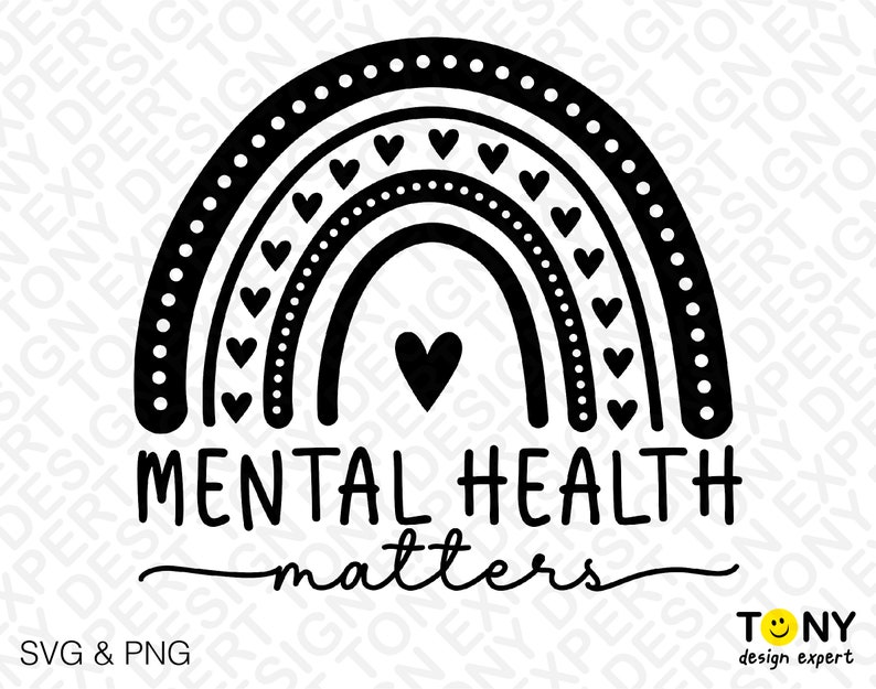 Mental Health Matters Svg Png Boho Rainbow Svg Anxiety Svg Etsy