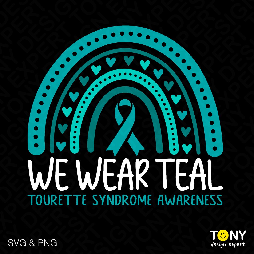 Tourette Syndrome Awareness Svg Png, Teal Ribbon, Wear Teal Tuesdays ...
