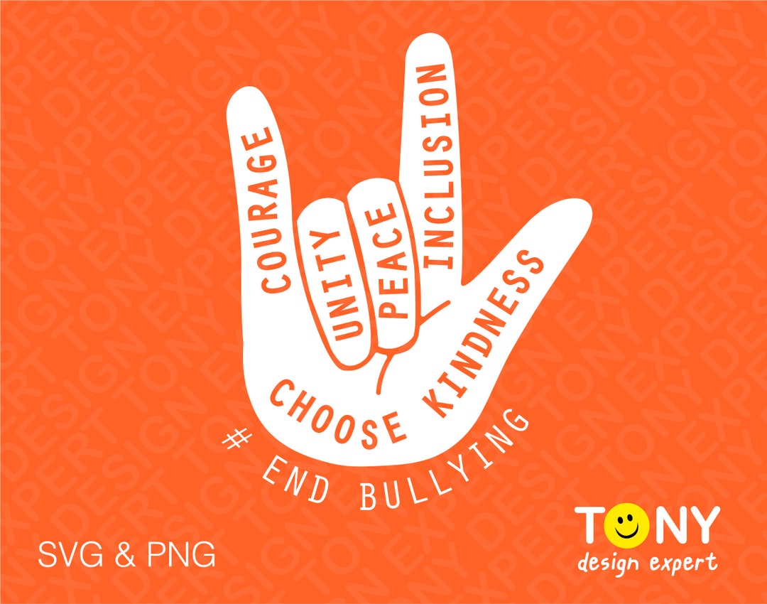 Unity Day, Anti Bullying Love Hand Sign Language, Choose Kindness End ...