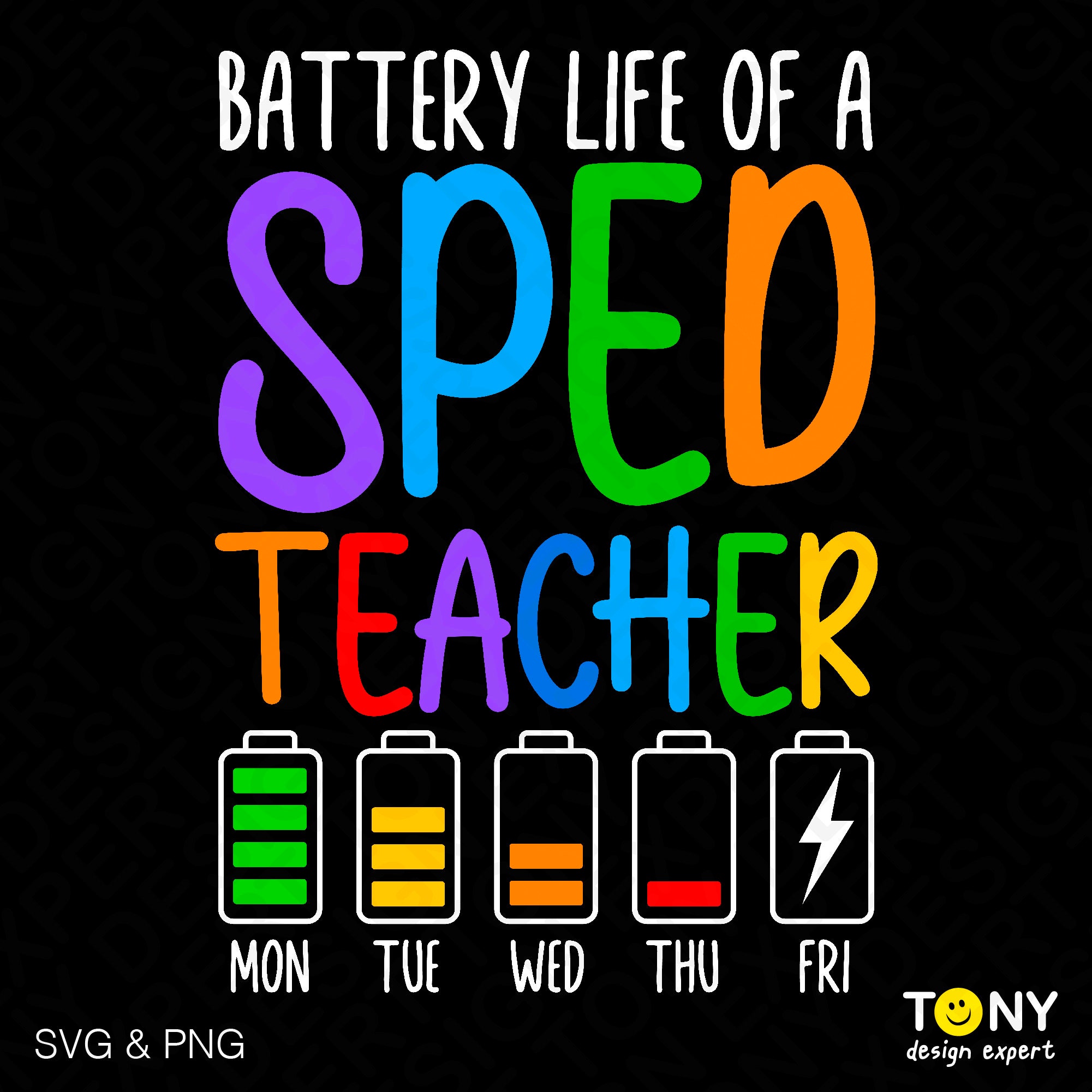 Battery Life of A Sped Teacher Svg Png, SPED Svg, Special Education ...