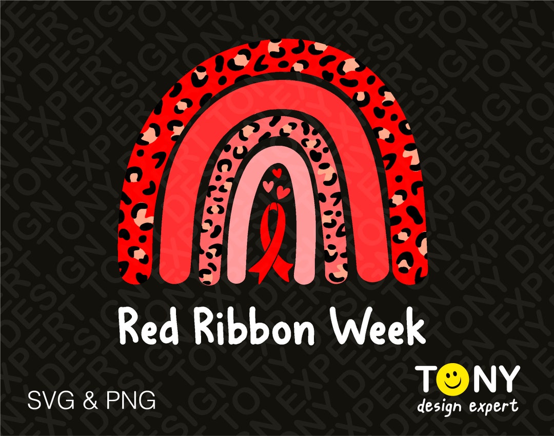 We Wear Red for Red Ribbon Week Svg, Say No to Drugs Png, Funny Leopard ...