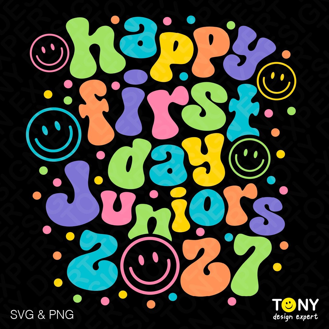 Happy First Day Junior 2027 Svg Png, Junior 2027 Svg, Trendy Retro ...