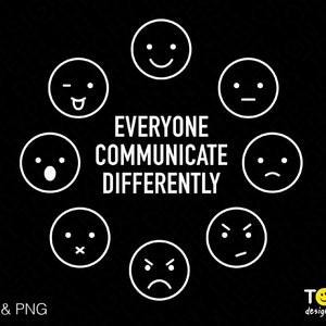 Everyone Communicate Differently Svg Png, Autism Svg, Autism Awareness ...