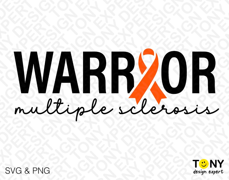 MS Warrior Svg Png Multiple Sclerosis Svg Ms Orange Ribbon - Etsy