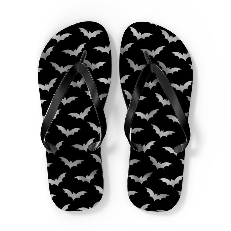 Bat Flip Flops Gothic Flip Flops Goth Flip Flops Goth Pool Slides Goth ...