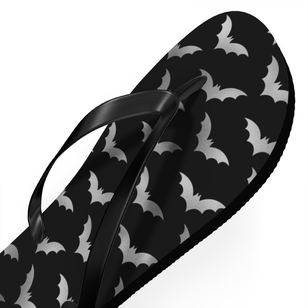 Bat Flip Flops Gothic Flip Flops Goth Flip Flops Goth Pool Slides Goth ...
