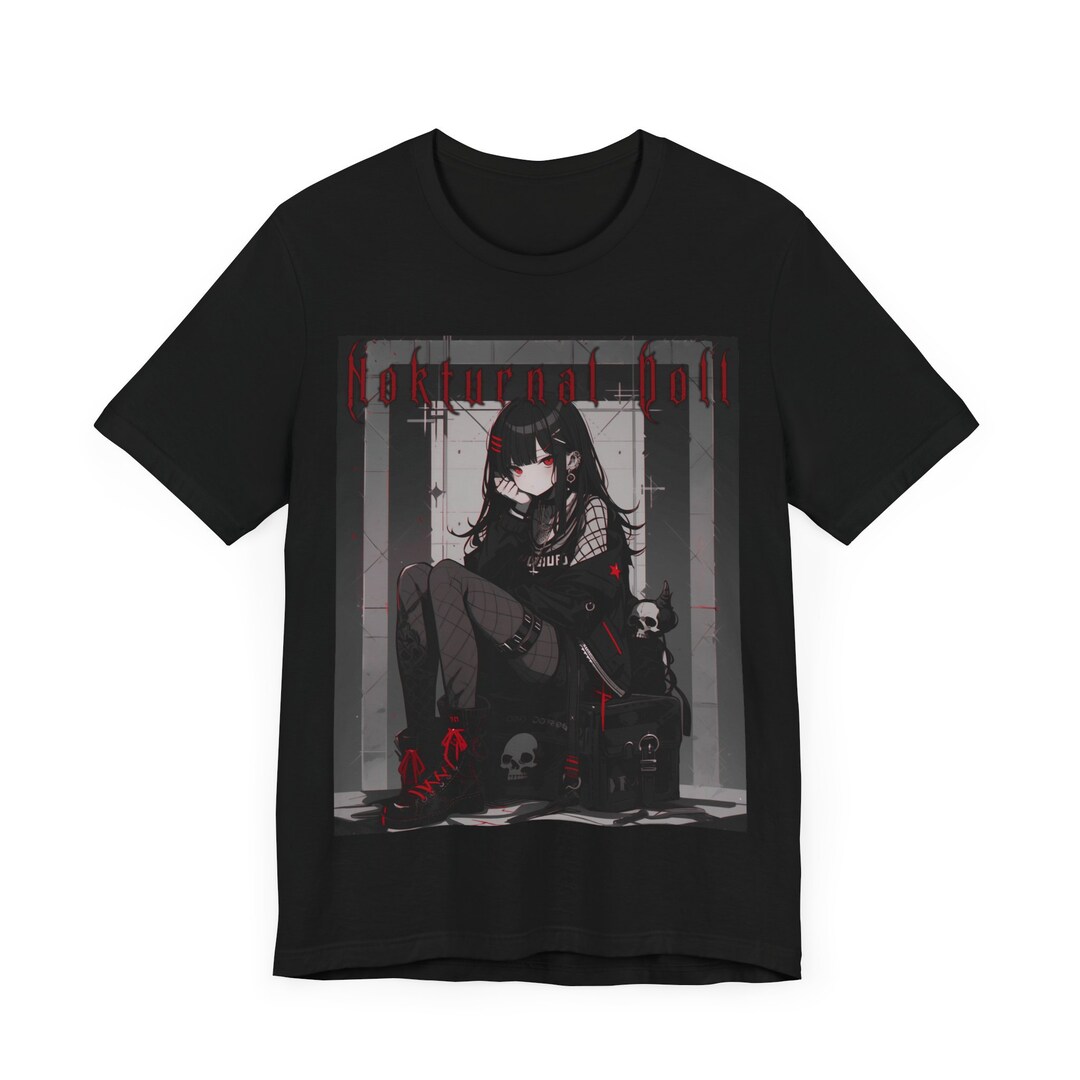 Anime Tee Goth Girl Anime Tshirt Waifu T-shirt Anime Art Tee Punk Anime ...
