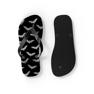 Bat Flip Flops Gothic Flip Flops Goth Flip Flops Goth Pool Slides Goth ...