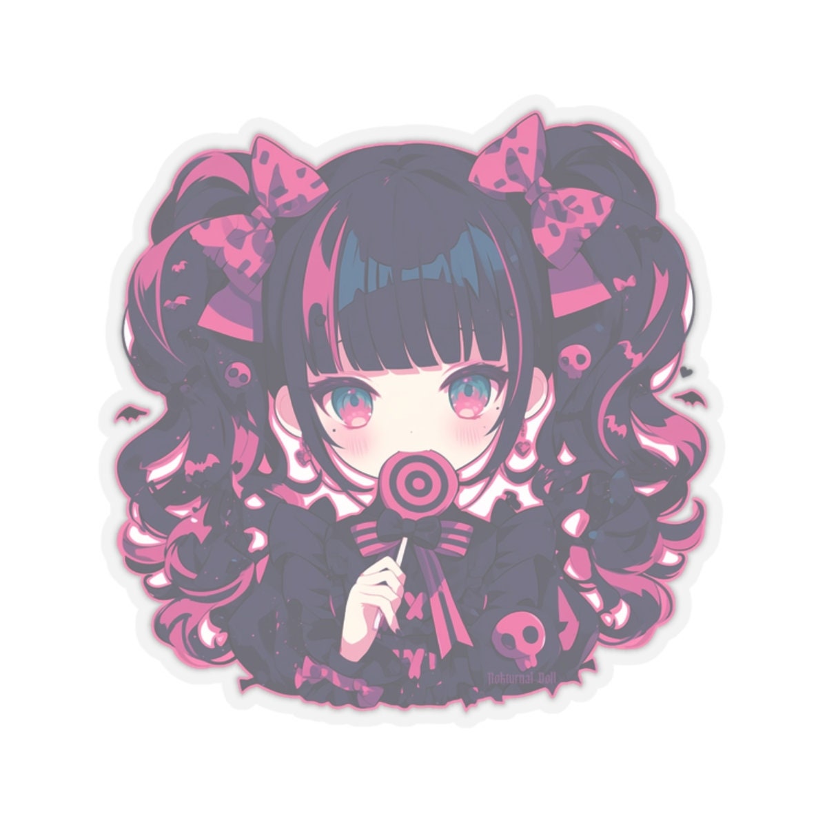 Anime Sticker Kawaii Goth Sticker Gothic Sticker Waifu Sticker Fantasy ...