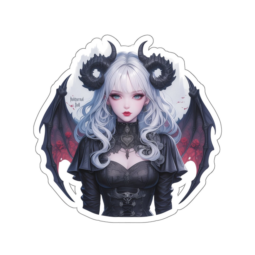 Goth Girl Sticker Gothic Sticker Demon Girl Sticker Demon Sticker Bat ...