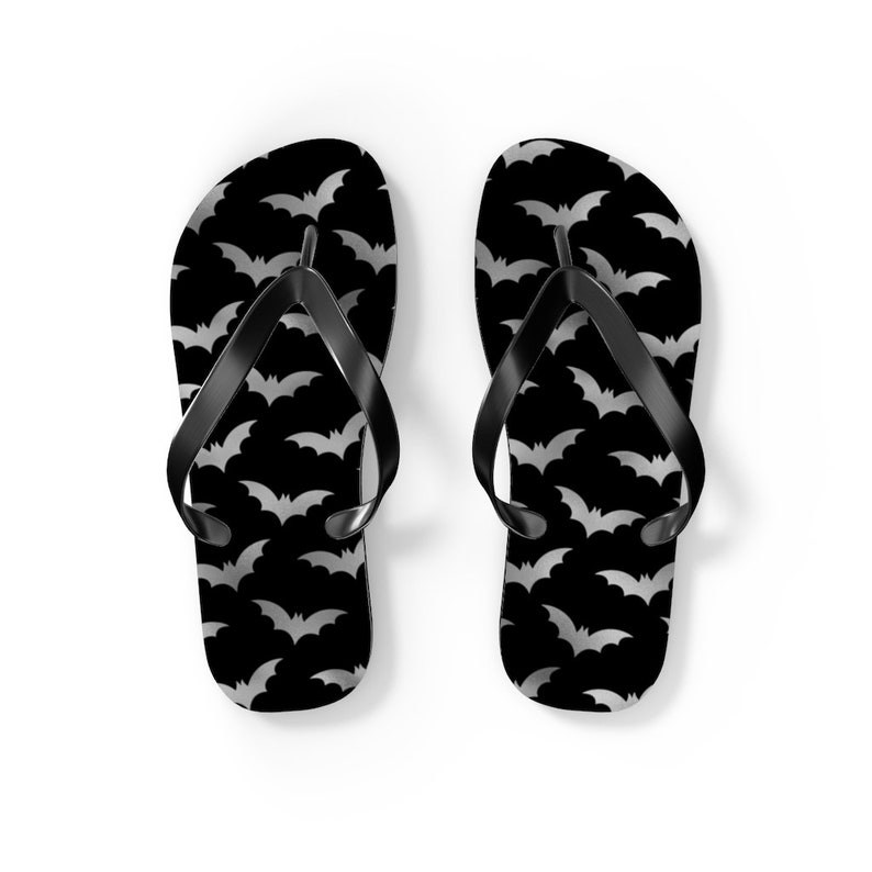 Bat Flip Flops Gothic Flip Flops Goth Flip Flops Goth Pool Slides Goth ...