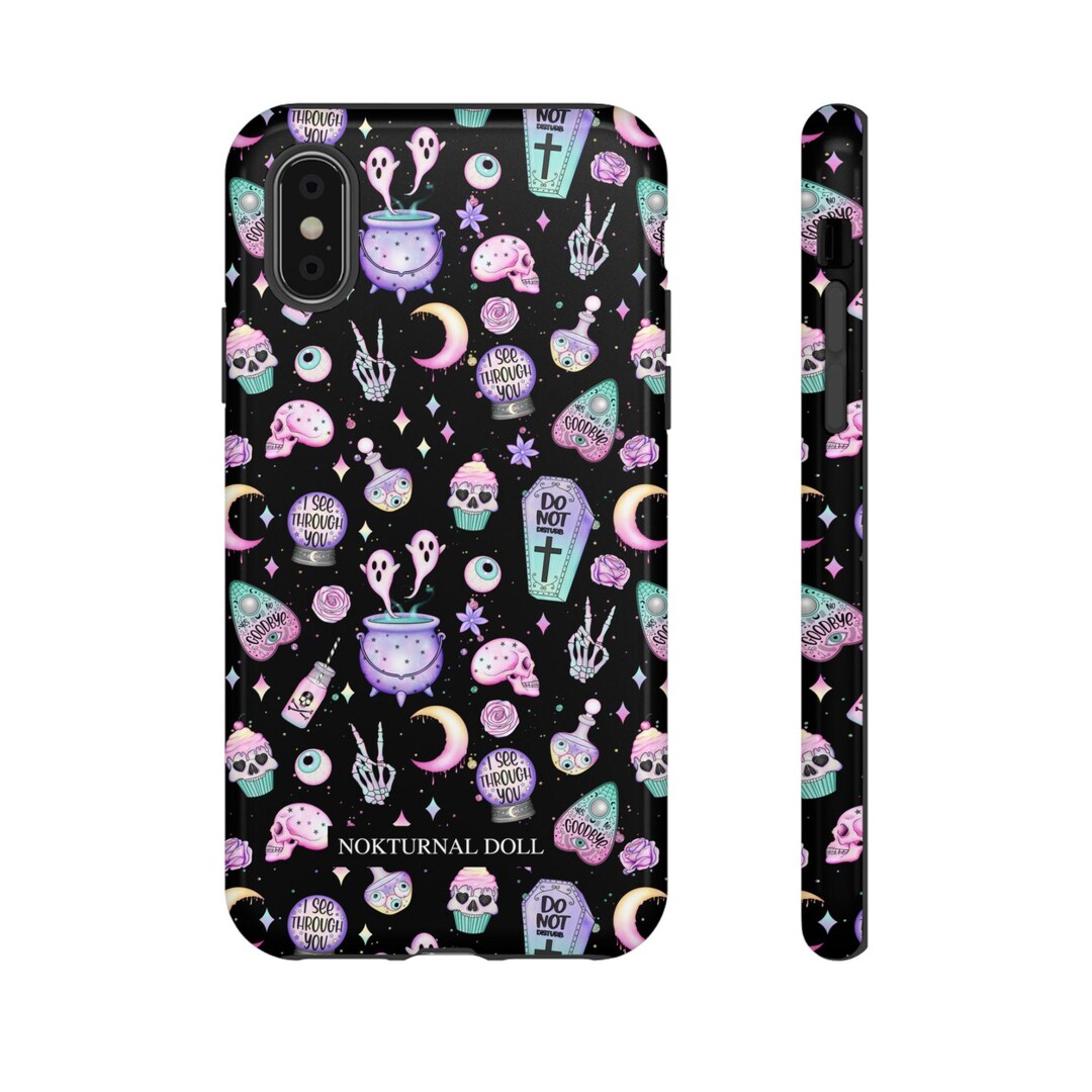 Pastel Goth Phone Case Kawaii Goth Witchy Gothic Halloween Black Magic ...