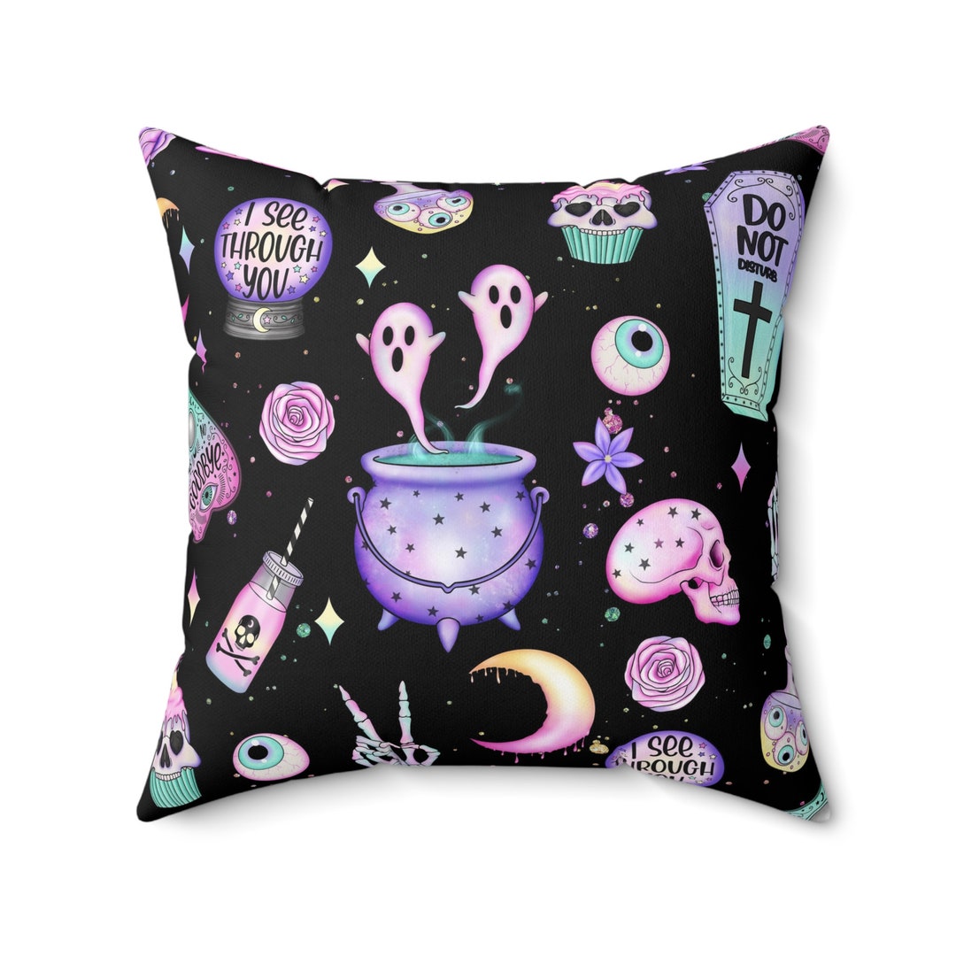 Gothic Pillow Pastel Goth Victorian Pillow Skull Pillow Goth Girl ...
