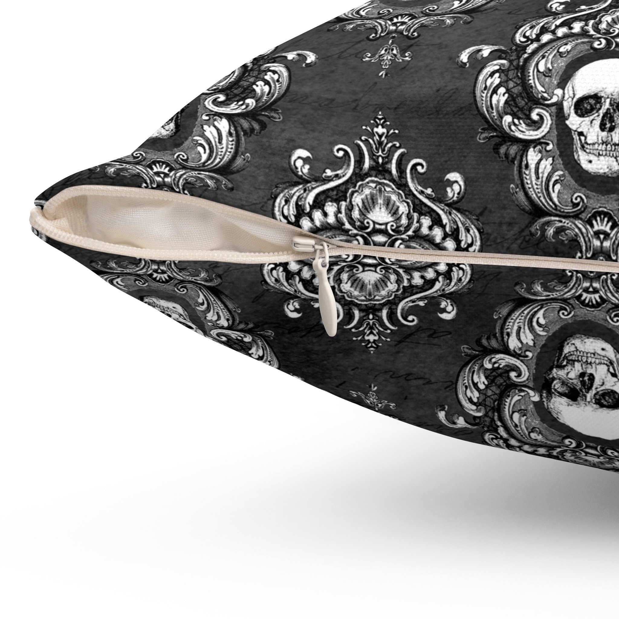 Victorian Damask Skull Pillow Gothic Pillow Victorian Pillow Damask ...