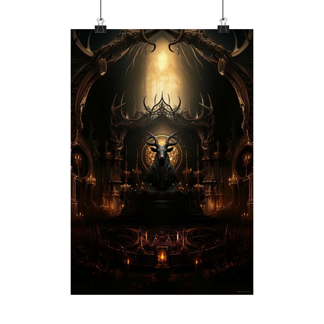 Gothic Art Poster Gothic Art Print Gothic Poster Baphomet Poster Demon ...