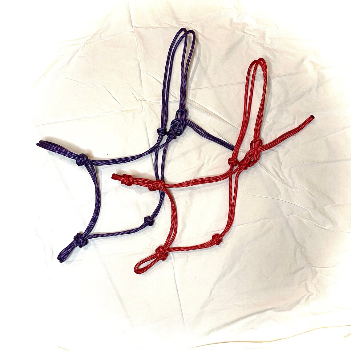 Custom Stiff Rope Halter, 2 or 4 Knot Rope Halter, 3/16 Double Braid ...