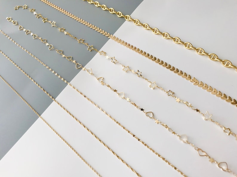 14K Gold Plated Chain Jewelry Chain Necklace Chain - Etsy
