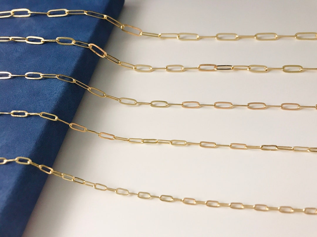 Paper Clip Chain | 14K Gold Plated Chain | Jewelry Chain | Necklace ...