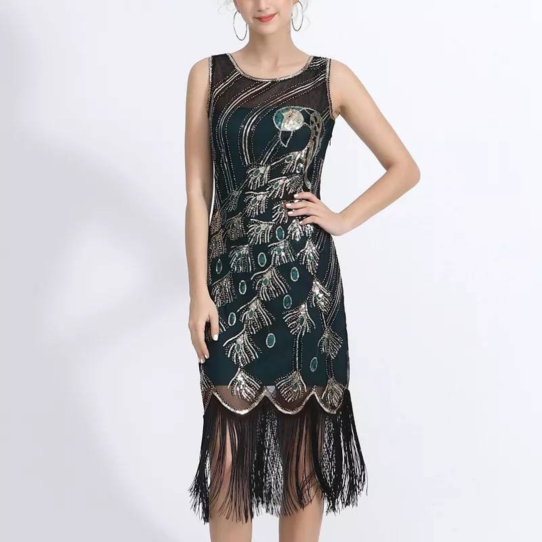 Flapper Gatsby Ada Dress Prom Fringe Dress 1920s Vintage - Etsy