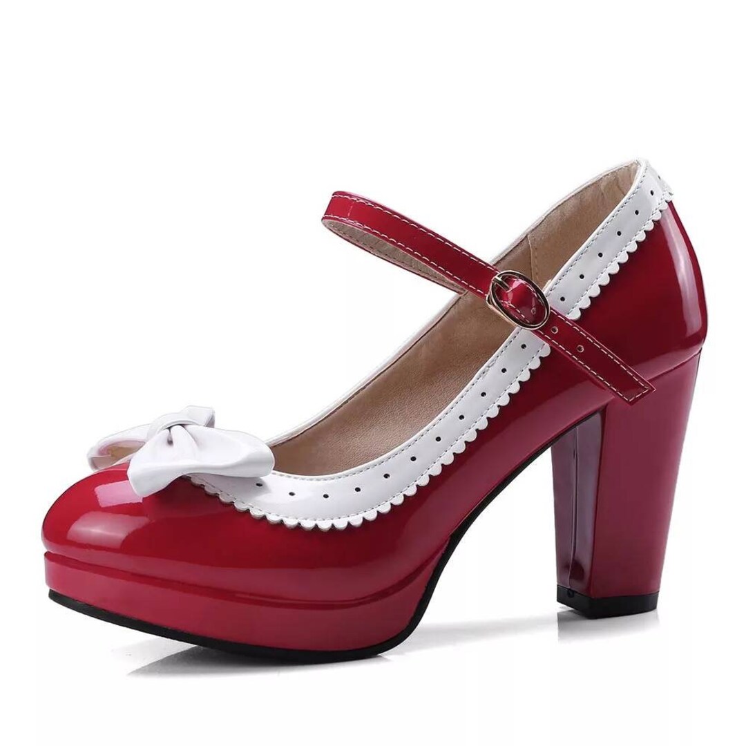 Jane Heels Mary Jane Shoes Heel Vintage Mary Janes High - Etsy