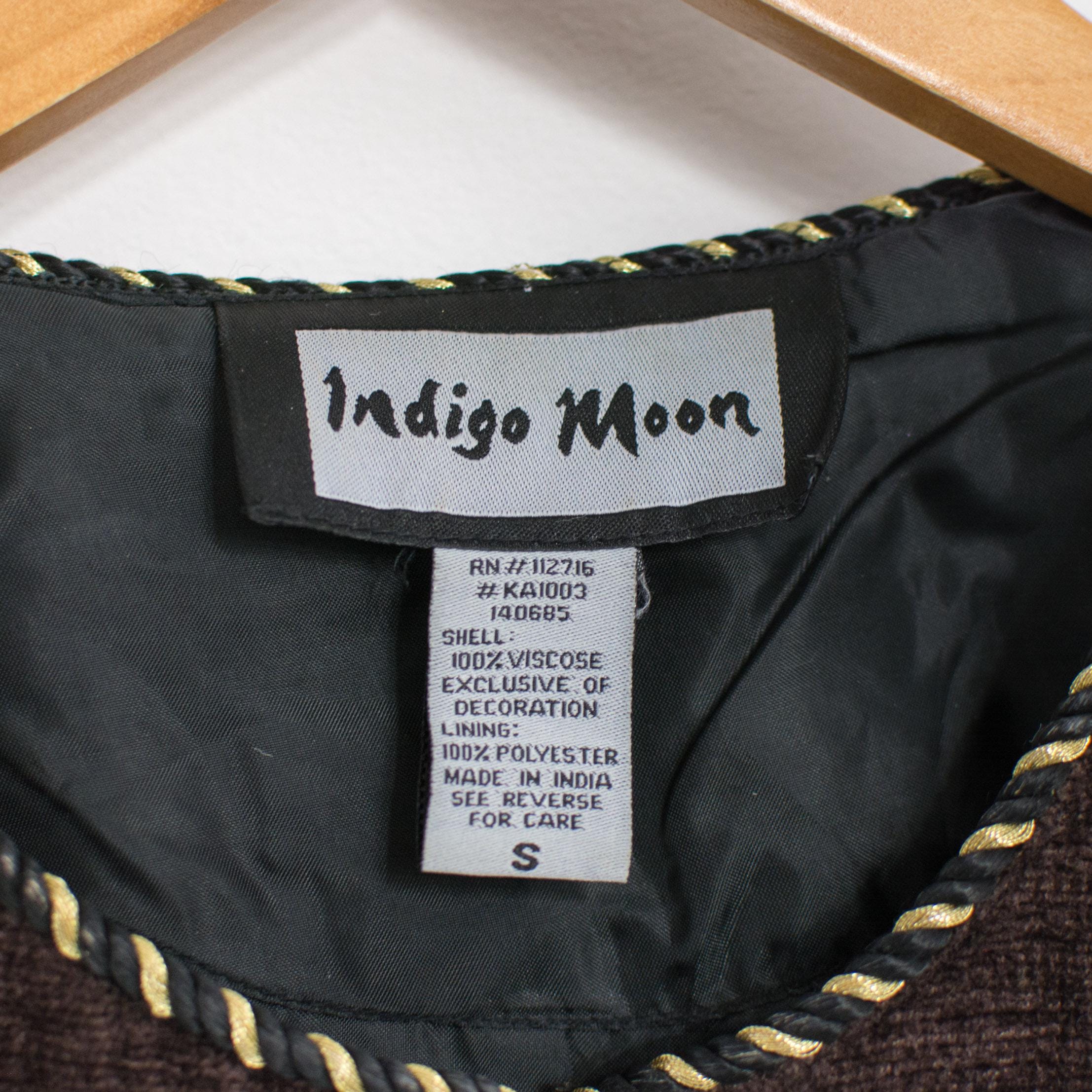 Boho Jacket Vintage Embroidered Blazer Indigo Moon Women Oversized Size ...