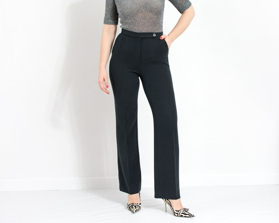 Vintage minimalist pants black formal trousers women … - Gem