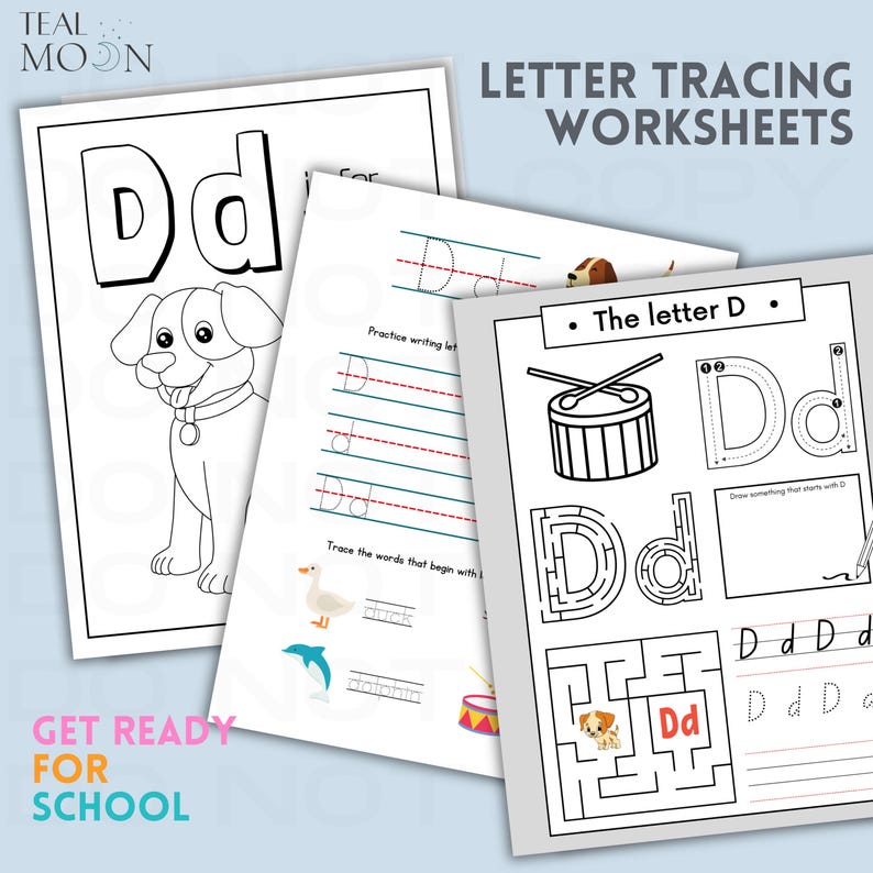Alphabet Tracing Worksheets Letter D | Pre-k & Kindergarten Tracing ...