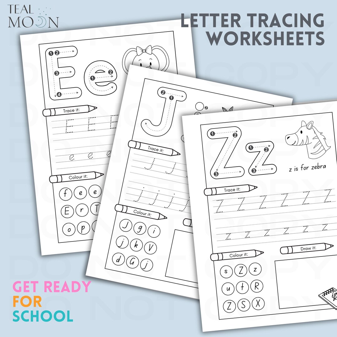 Pre-k Letter Tracing Worksheets A-Z: Alphabet Handwriting Practice (PDF ...