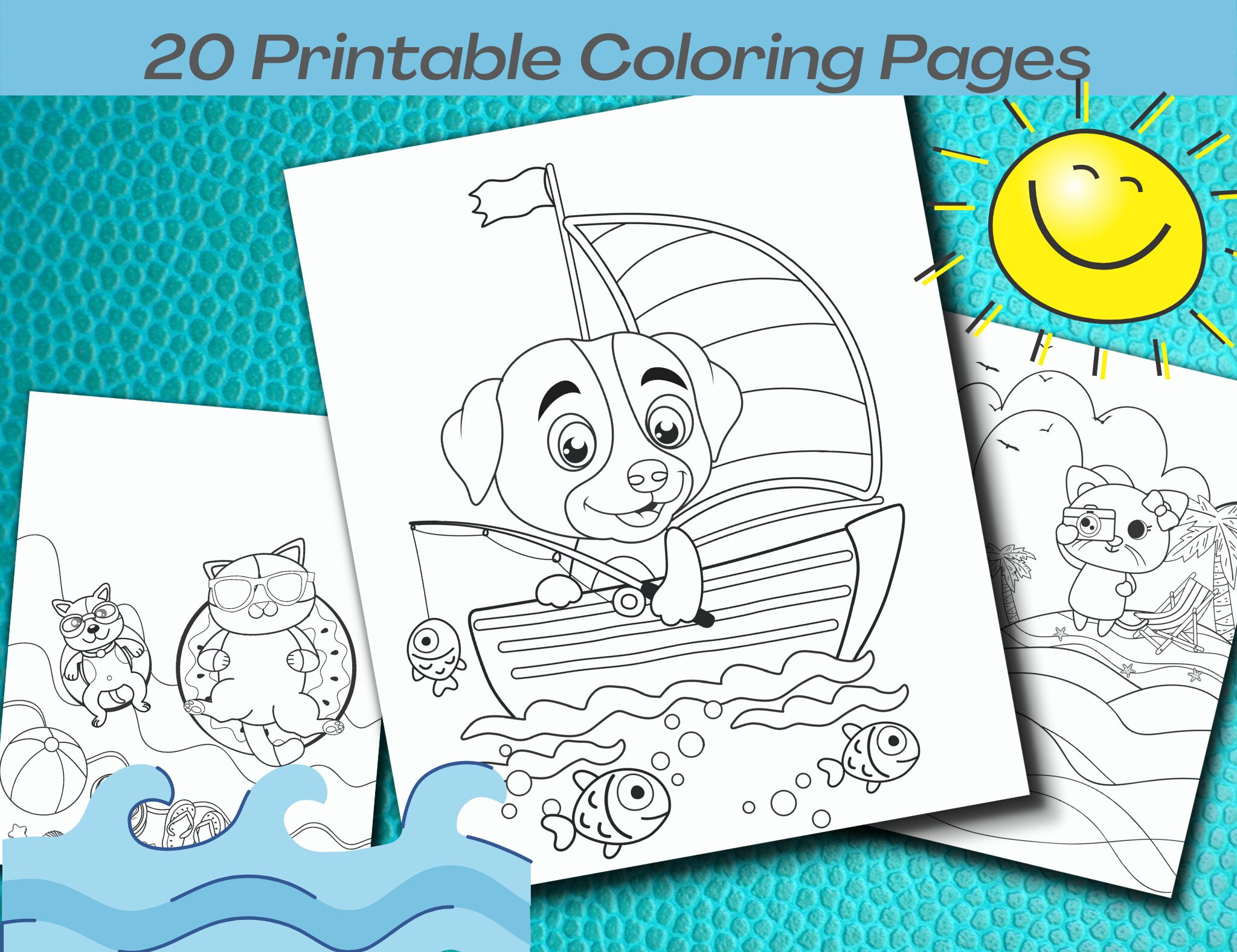 Summer Coloring Pages 20 Printable Summer Coloring Pages - Etsy