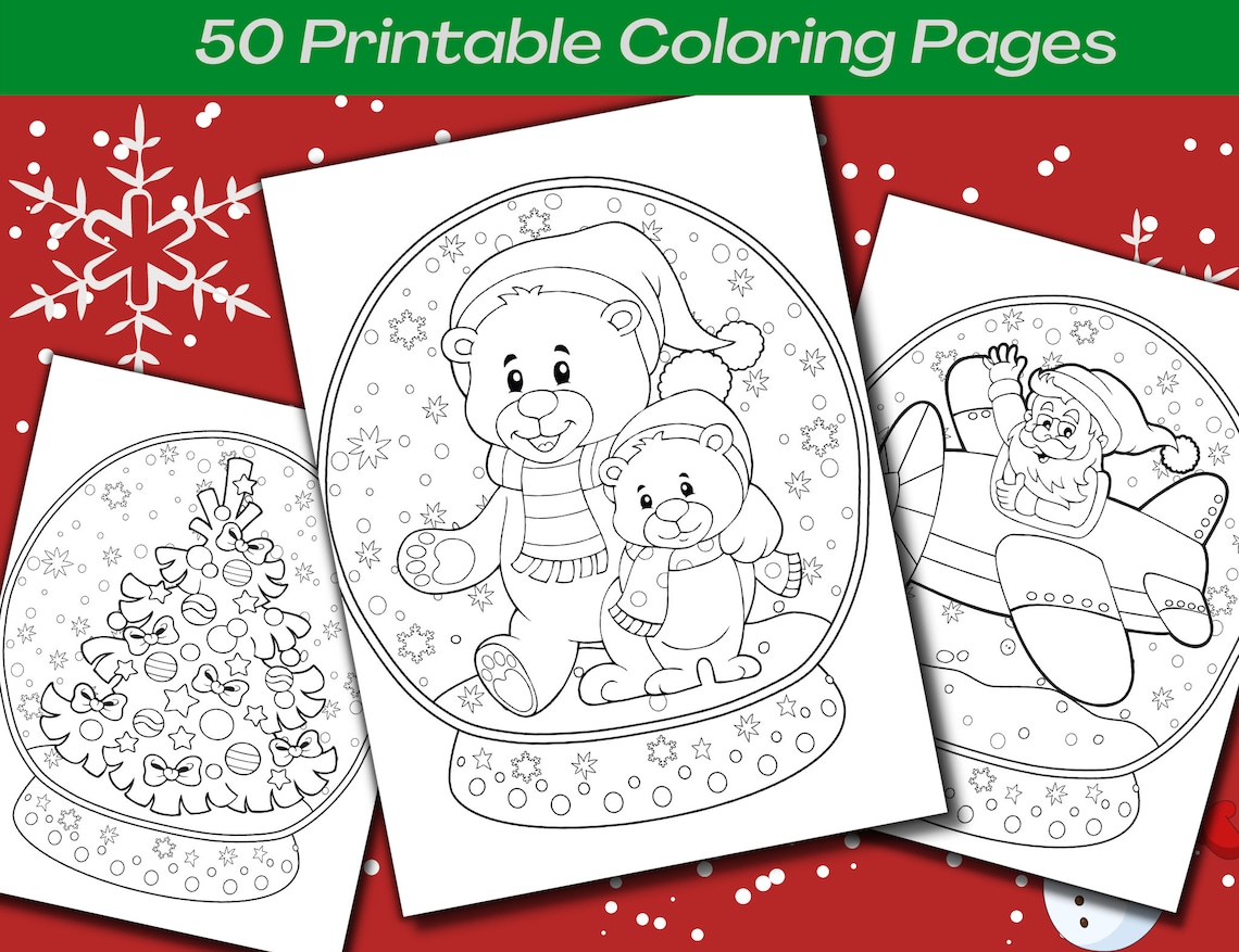 Christmas Coloring Pages 50 Printable Christmas Coloring - Etsy
