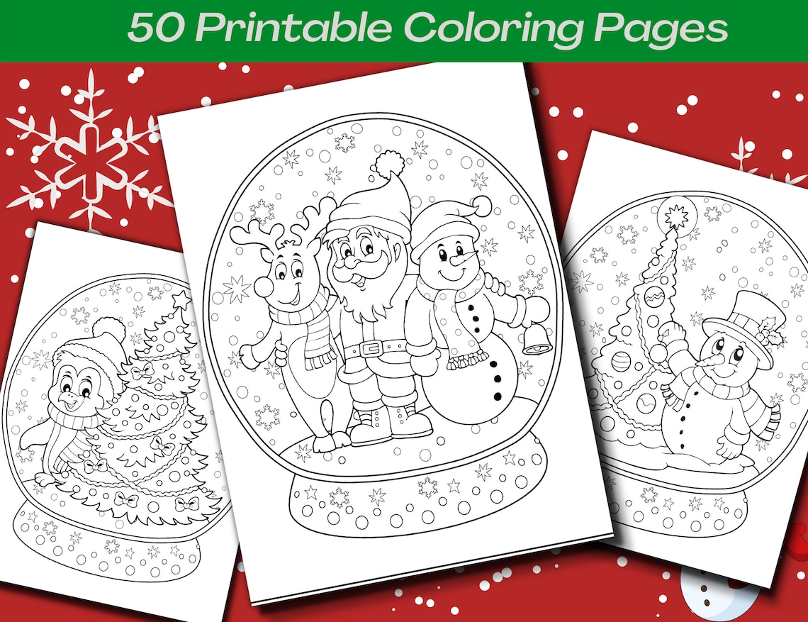 Christmas Coloring Pages 50 Printable Christmas Coloring - Etsy