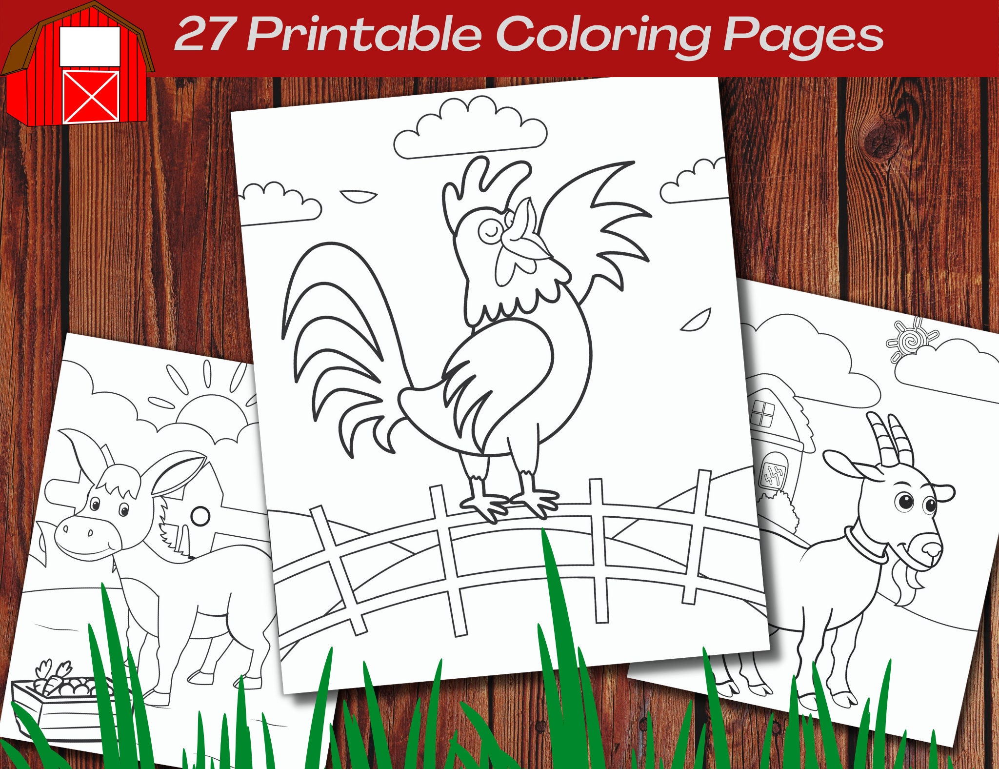 Farm Animal Coloring Pages 27 Printable Farm Animal Coloring Pages ...