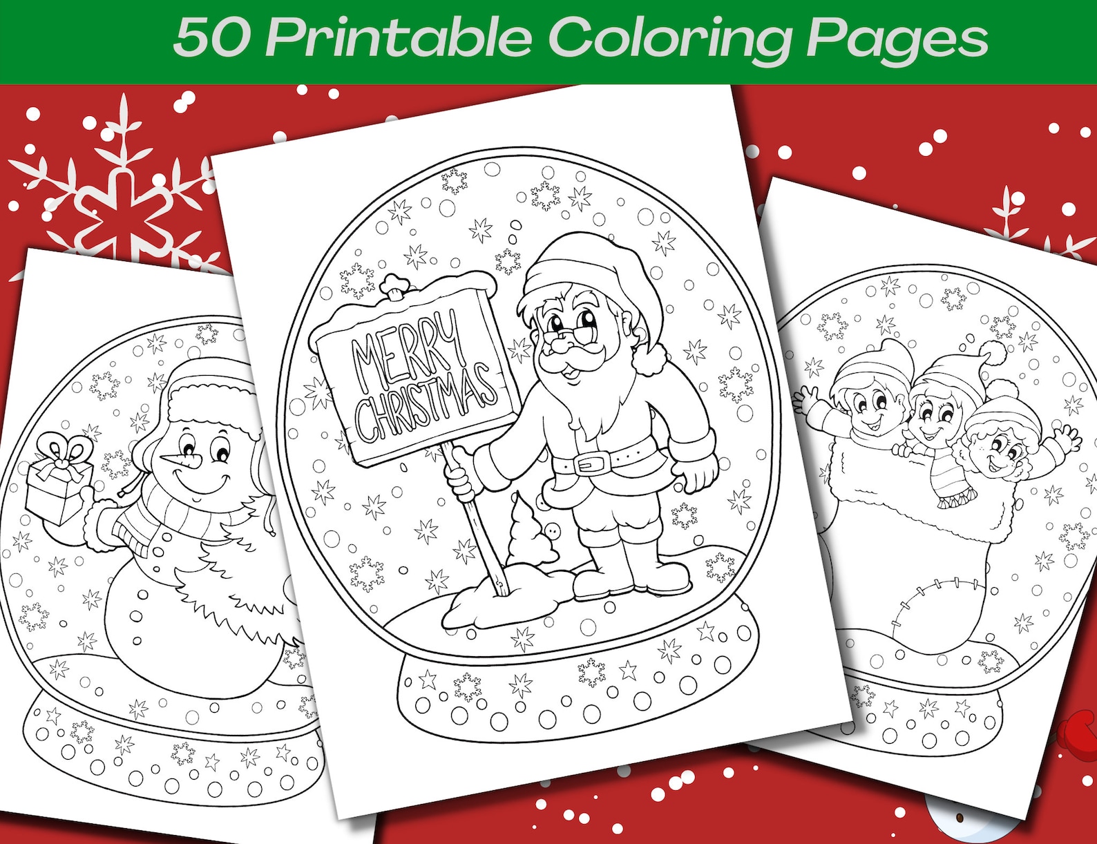 Christmas Coloring Pages - 50 Printable Christmas Coloring Pages ...