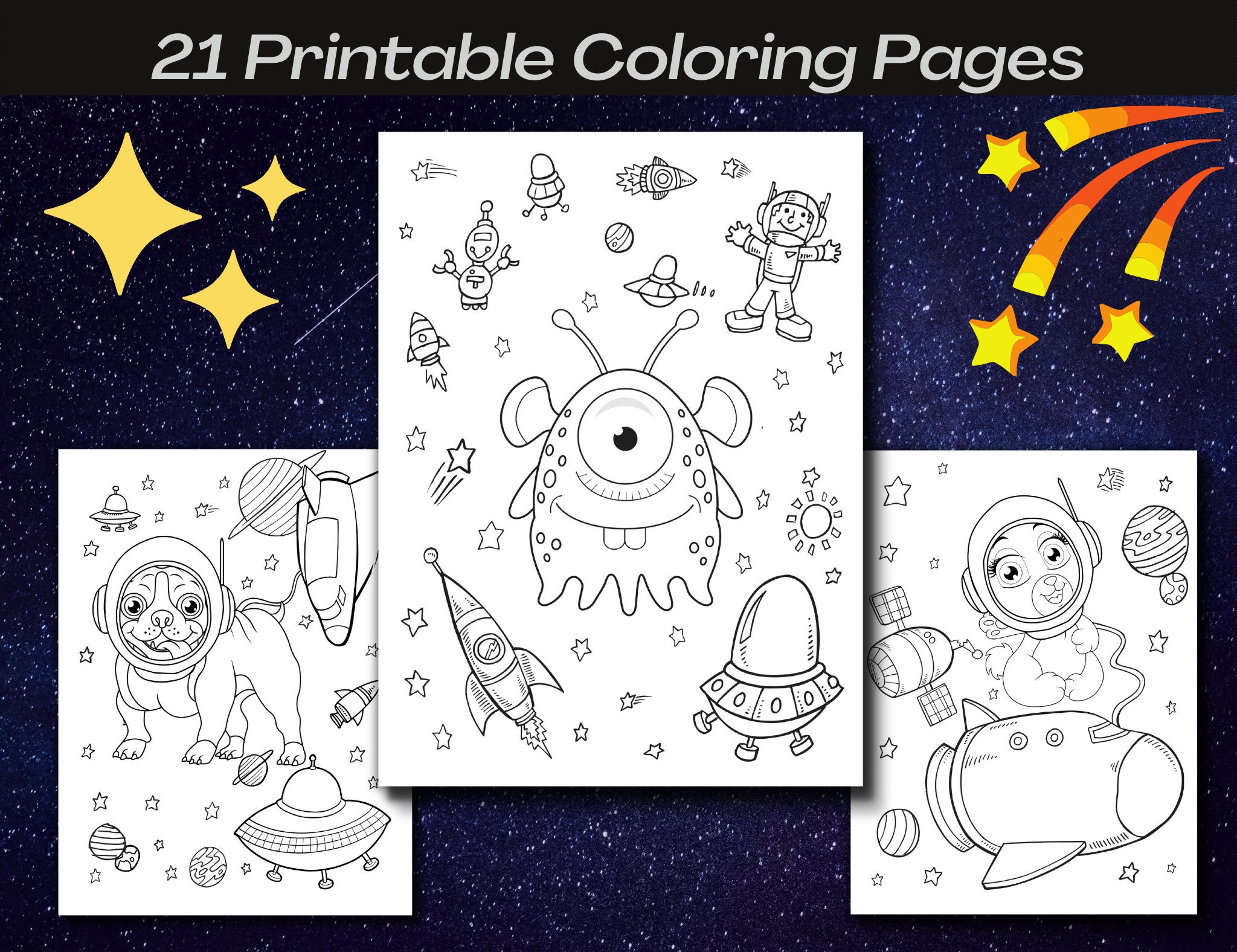 Space Coloring Pages - 21 Printable Space Coloring Pages, Boys Birthday ...