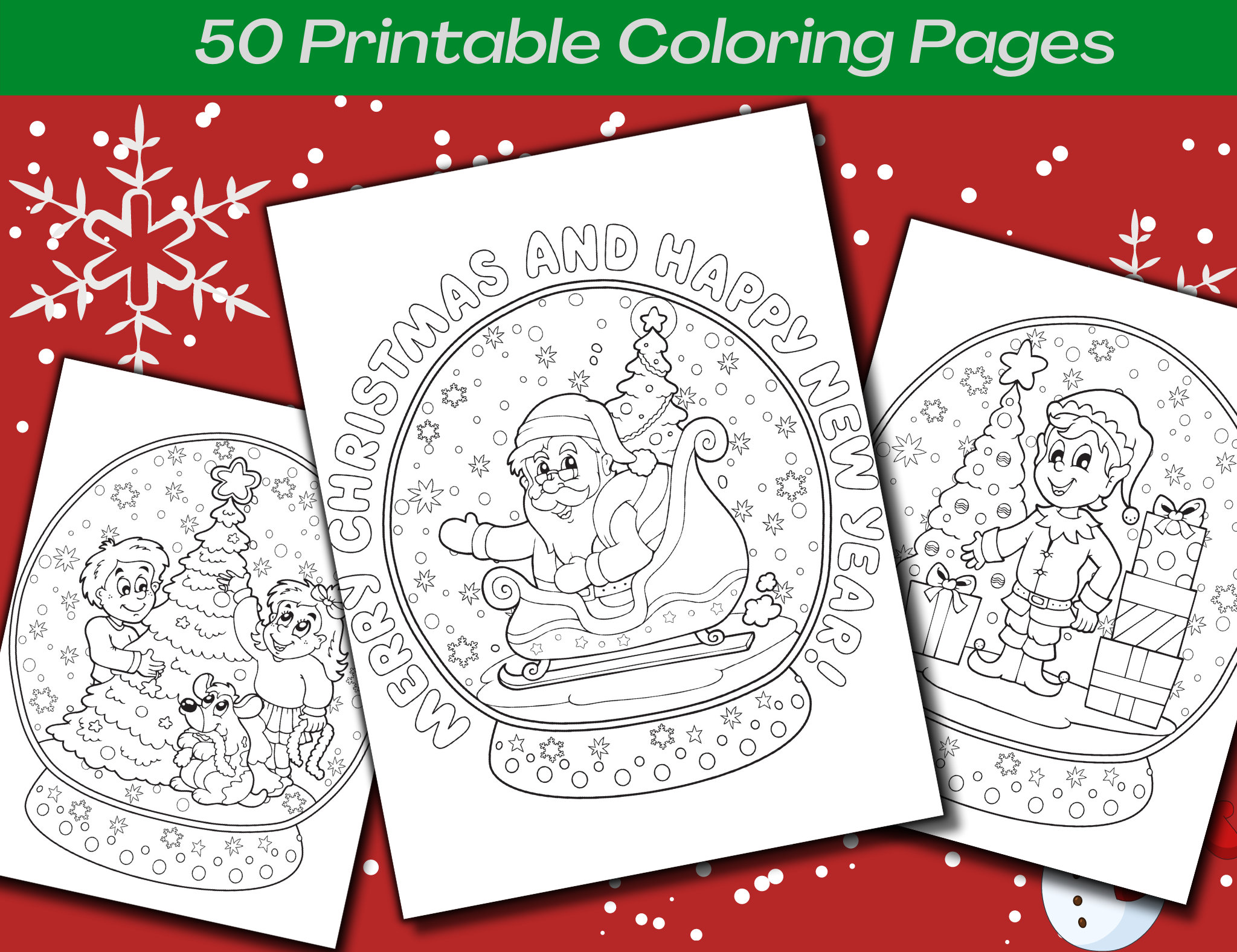 Christmas Coloring Pages 50 Printable Christmas Coloring - Etsy