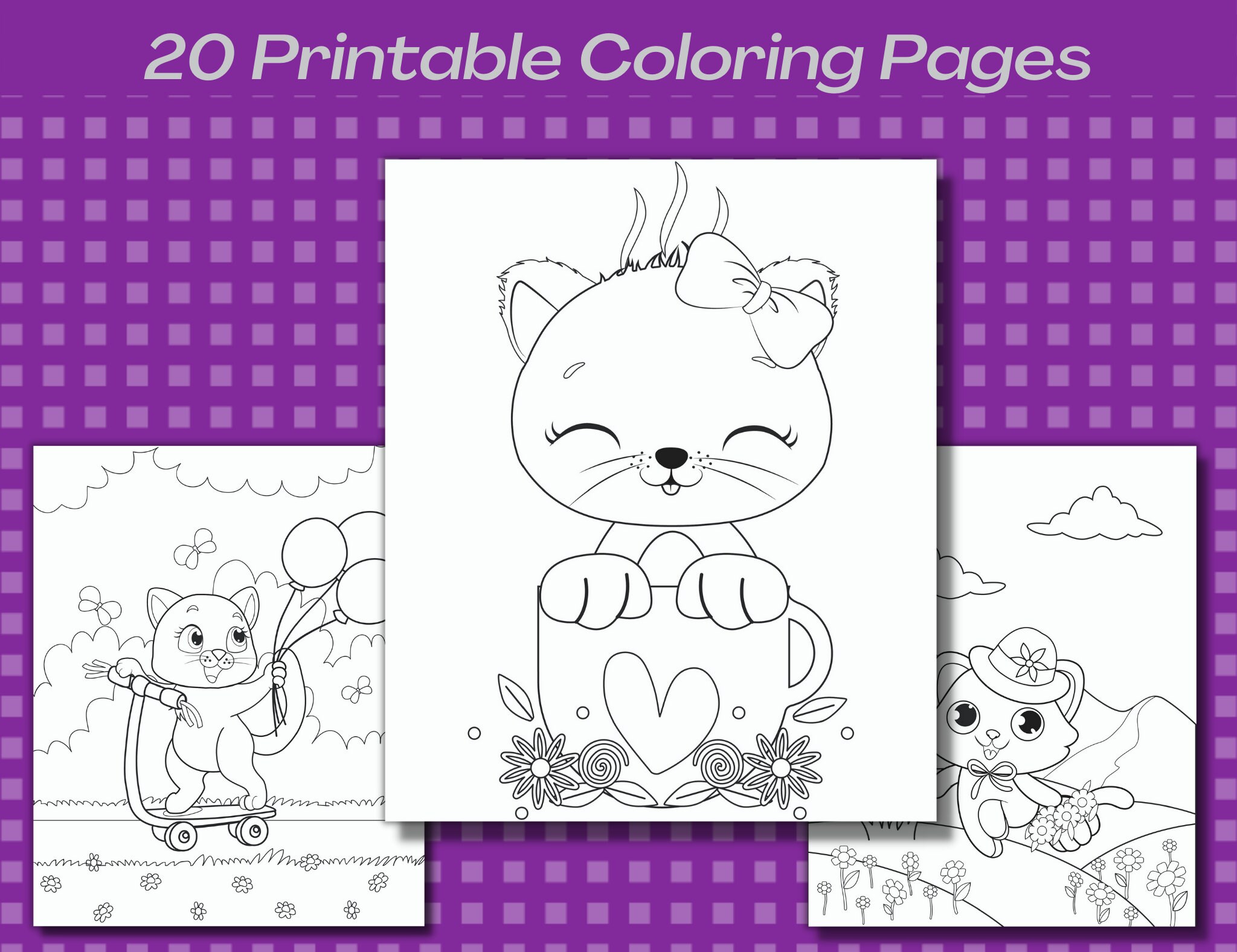 Kitten Coloring Pages - 20 Printable Kitten Coloring Pages, Kitten ...