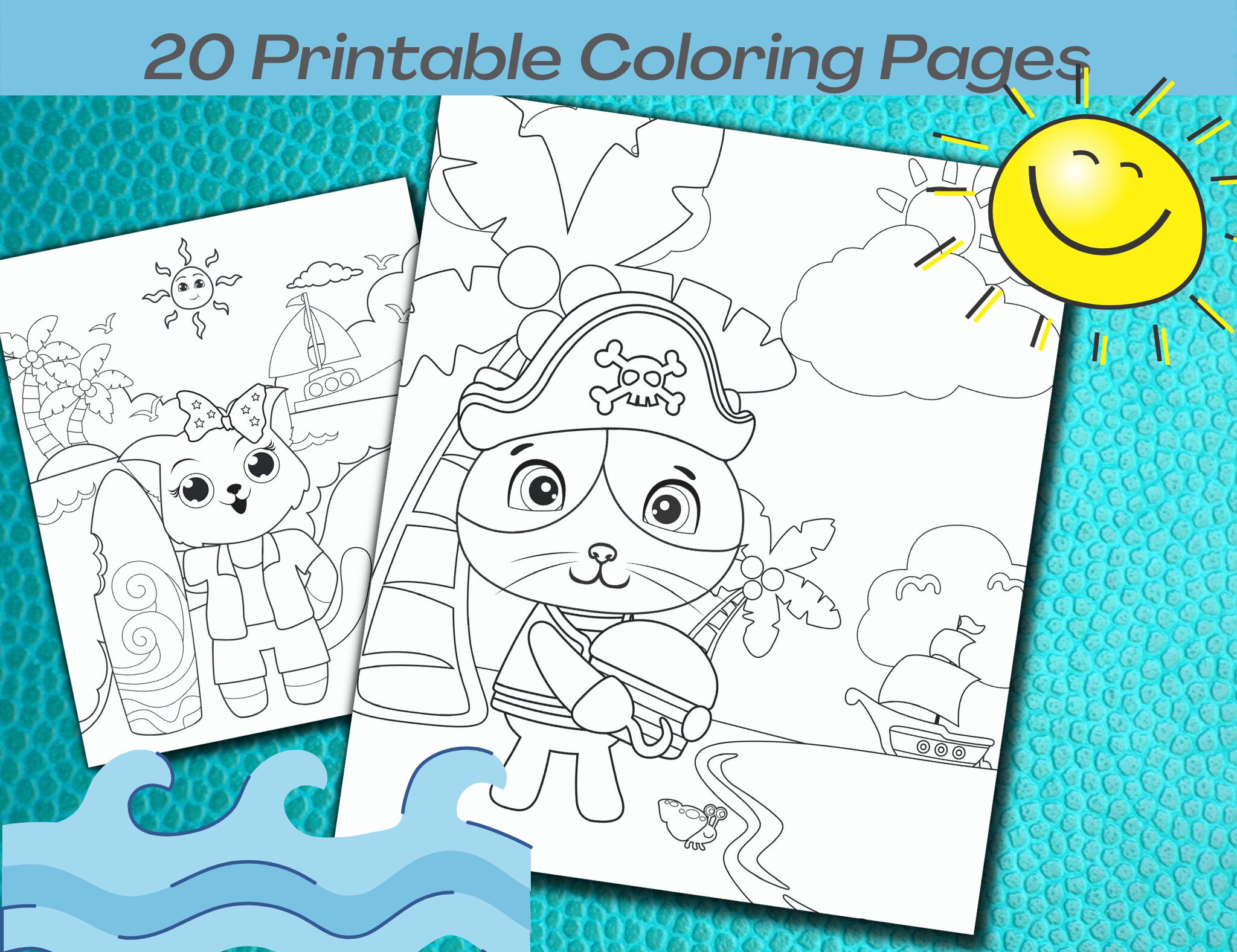 Summer Coloring Pages 20 Printable Summer Coloring Pages - Etsy