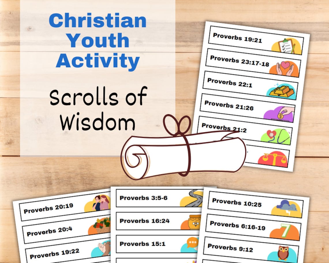 Proverbs Kids Activity "scrolls of Wisdom"-cut and Tie Christian ...