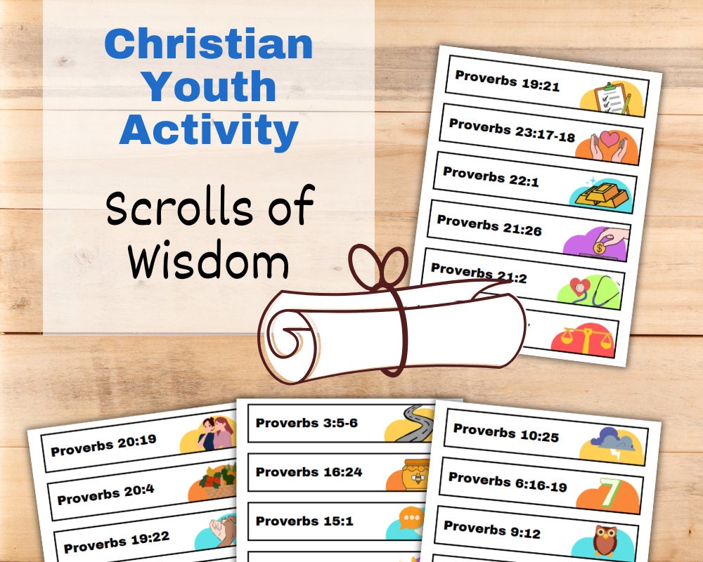 Proverbs Kids Activity "scrolls of Wisdom"-cut and Tie Christian ...