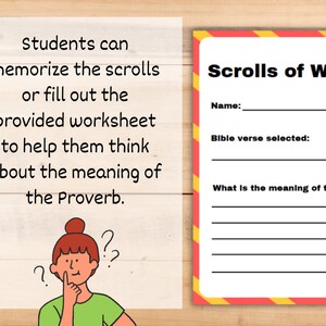 Proverbs Kids Activity "scrolls of Wisdom"-cut and Tie Christian ...