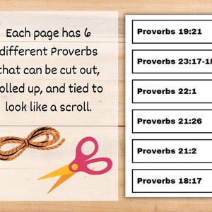 Proverbs Kids Activity "scrolls of Wisdom"-cut and Tie Christian ...